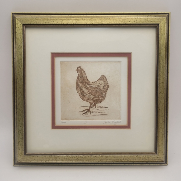 BeeBe Hopper | Art | Hen Etching Framed Art By Beebe Hopper Single ...